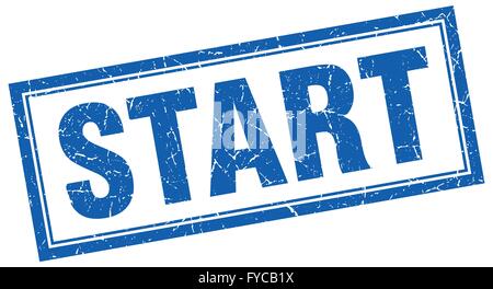 start blue square grunge stamp on white Stock Vector Image & Art - Alamy