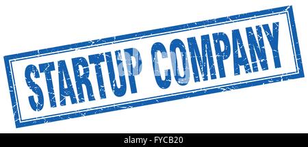 startup company blue square grunge stamp on white Stock Vector Image ...