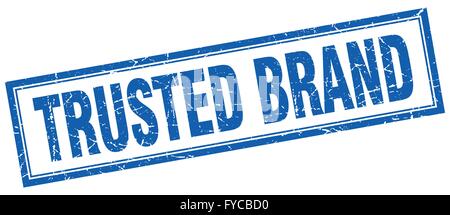 trusted brand blue square grunge stamp on white Stock Vector Image ...