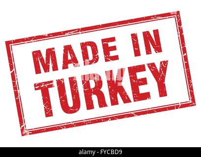 Turkey red square grunge made in stamp Stock Vector Image & Art - Alamy