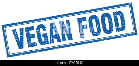 square grunge blue vegan food stamp Stock Vector Image & Art - Alamy