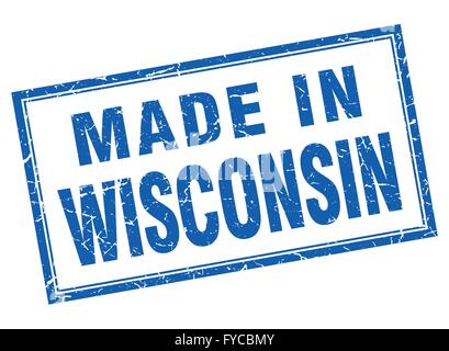 Wisconsin blue square grunge made in stamp Stock Vector Image & Art - Alamy