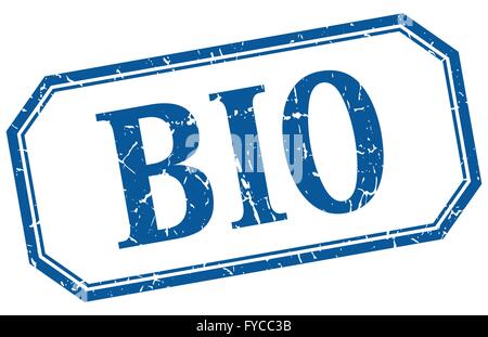 bio blue square vintage grunge isolated sign Stock Vector Image & Art ...