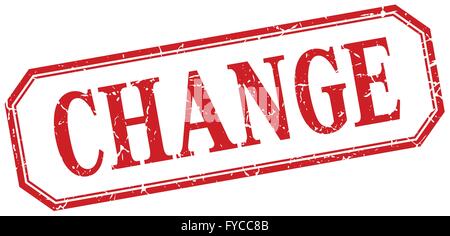 make a change square red grunge vintage isolated label Stock Vector ...