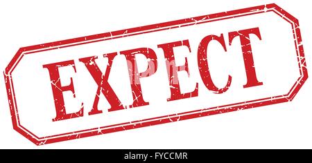 expect red square vintage grunge isolated sign Stock Vector Image & Art ...