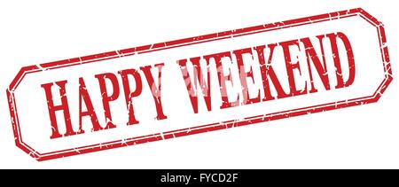 happy weekend stamp. happy weekend label. square grunge sign Stock ...
