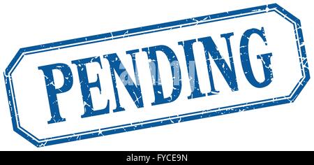 pending blue square vintage grunge isolated sign Stock Vector Image ...