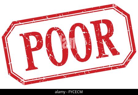 poor red square vintage grunge isolated sign Stock Vector Image & Art ...
