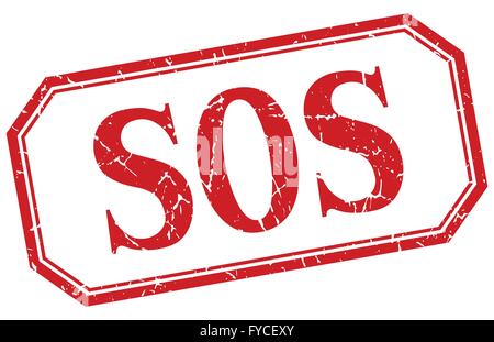 sos red square vintage grunge isolated sign Stock Vector Image & Art ...