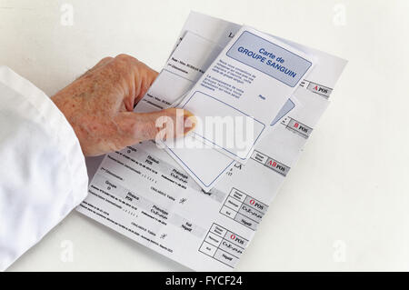 BLOOD GROUP CARD Stock Photo - Alamy