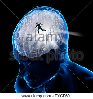 Trapped concept and mental prison symbol as a person caged and Stock ...