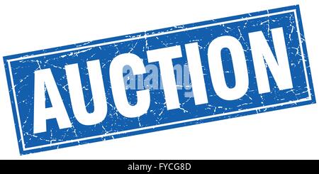 auction blue square grunge stamp on white Stock Vector Image & Art - Alamy