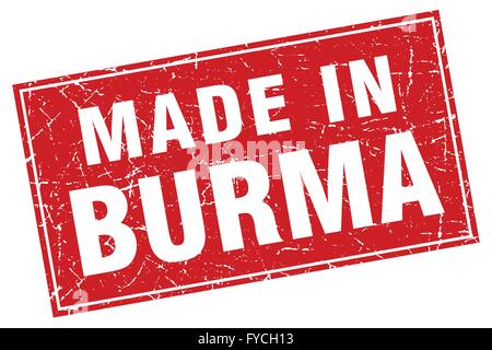 made in Burma red square grunge stamp Stock Vector Image & Art - Alamy