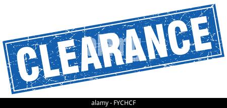 clearance blue square grunge stamp on white Stock Vector Image & Art ...
