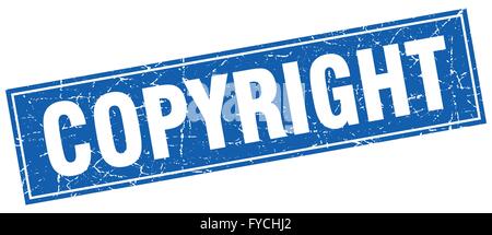 copyright blue square grunge stamp on white Stock Vector Image & Art ...