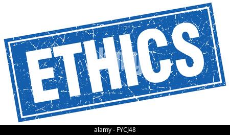 ethics blue square grunge stamp on white Stock Vector Image & Art - Alamy