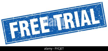 square grunge blue free trial stamp Stock Vector Image & Art - Alamy