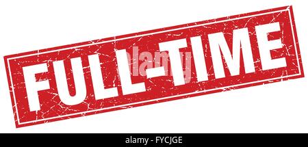 square grunge red full-time stamp Stock Vector Image & Art - Alamy