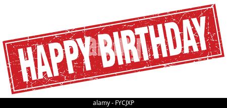 square grunge red happy birthday stamp Stock Vector Image & Art - Alamy