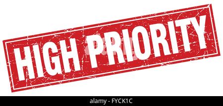 high priority red square grunge stamp on white Stock Vector Image & Art ...