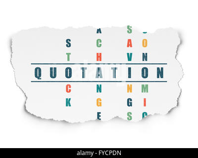 Money concept: Quotation in Crossword Puzzle Stock Photo - Alamy