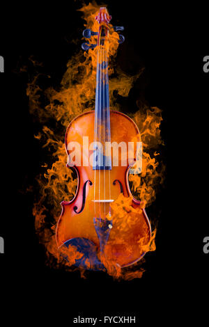 Vintage violin over white background Stock Photo - Alamy