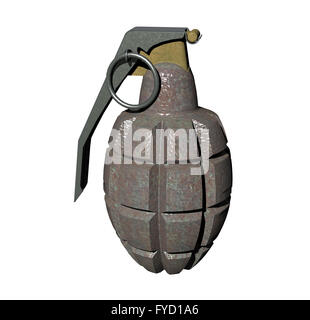 3d render of fragmentation hand grenade MK2 isolated on white ...