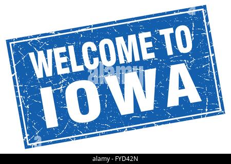 welcome to Iowa blue grunge square stamp Stock Vector Image & Art - Alamy