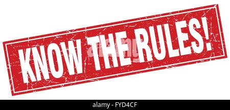 square grunge red know the rules! stamp Stock Vector Image & Art - Alamy