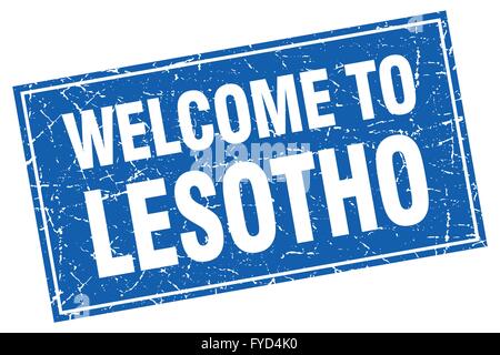 welcome to Lesotho blue square grunge stamp Stock Vector Image & Art ...