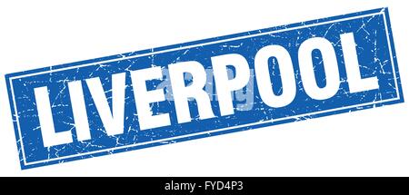 Liverpool blue square grunge vintage isolated stamp Stock Vector Image ...