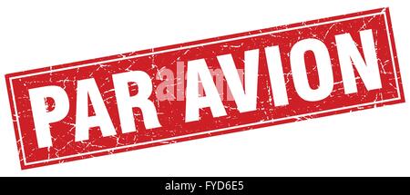 par avion red square grunge stamp on white Stock Vector Image & Art - Alamy