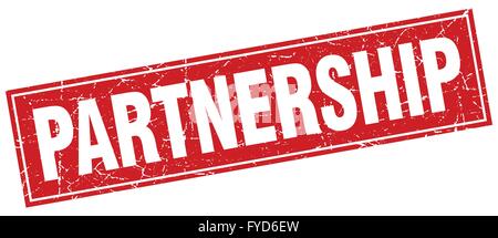partnership red square grunge stamp on white Stock Vector Image & Art ...