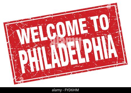 welcome to Philadelphia red square grunge stamp Stock Vector Image ...