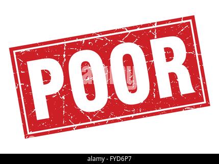 poor red square grunge stamp on white Stock Vector Image & Art - Alamy
