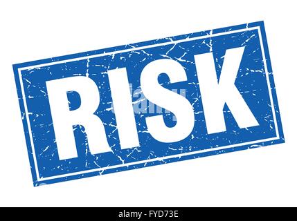 risk blue square grunge stamp on white Stock Vector Image & Art - Alamy