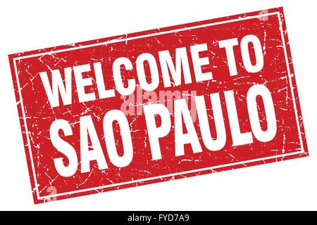 welcome to Sao Paulo red square grunge stamp Stock Vector Image & Art ...