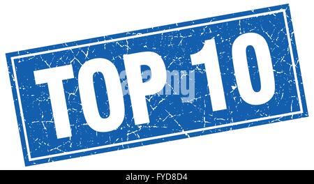 top 10 stamp. top 10 square grunge sign. top 10 Stock Vector Image ...
