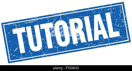 tutorial blue grunge vintage stamp isolated on white background Stock ...