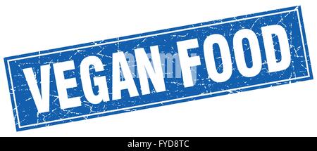 square grunge blue vegan food stamp Stock Vector Image & Art - Alamy