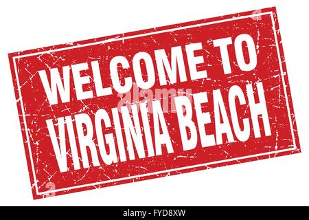 Virginia Beach red square grunge stamp on white Stock Vector Image ...