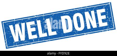 done blue square grunge stamp on white Stock Vector Image & Art - Alamy