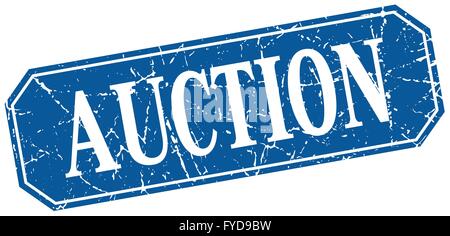 auction square blue grunge vintage isolated label Stock Vector Image ...