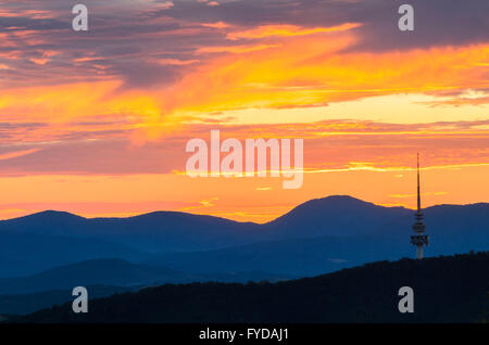 Sunset from Mt Ainslie in Canberra Stock Photo - Alamy