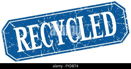 recycled square blue grunge vintage isolated label Stock Vector Image ...