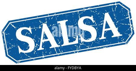 salsa square blue grunge vintage isolated label Stock Vector Image ...