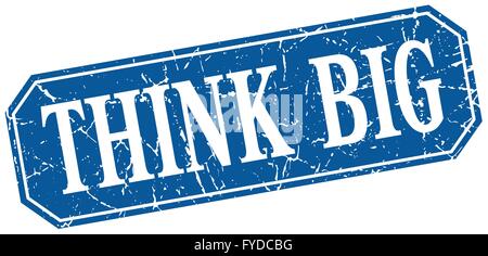 think big blue square grunge stamp on white Stock Vector Image & Art ...