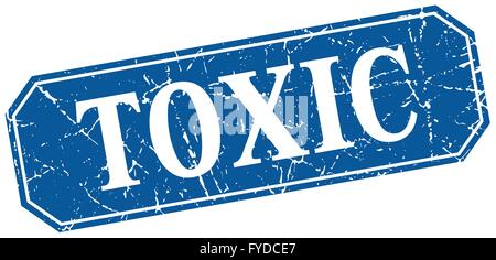 toxic square blue grunge vintage isolated label Stock Vector Image ...