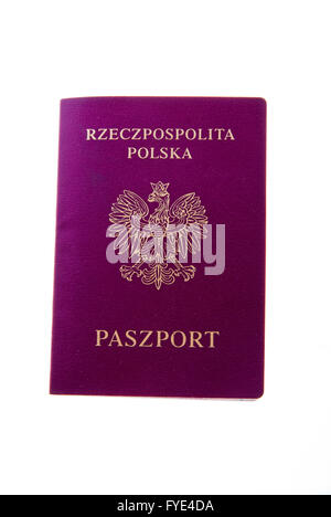 Polish passport isolated on white background Stock Photo - Alamy