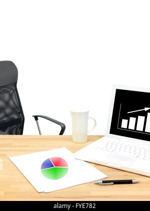 A workplace scene isolated against a white background Stock Photo - Alamy